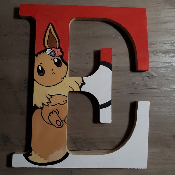 Pokemon | Accents | Hand Painted Pokmon Eevee Letter Art | Poshmark
